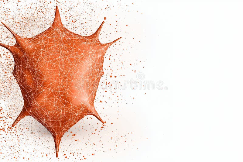Abstract Exploding Orange Cell on White Background Stock Illustration ...