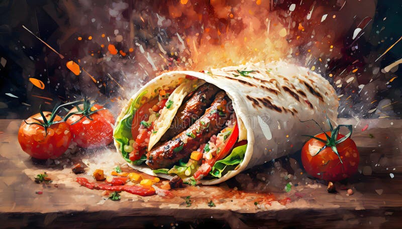 Abstract Exploding Photon Delicious Healthy Mexican Burrito Wrap ...