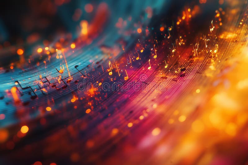 An Abstract Exploration of Layered Music Intertwining Vibrant Colors ...