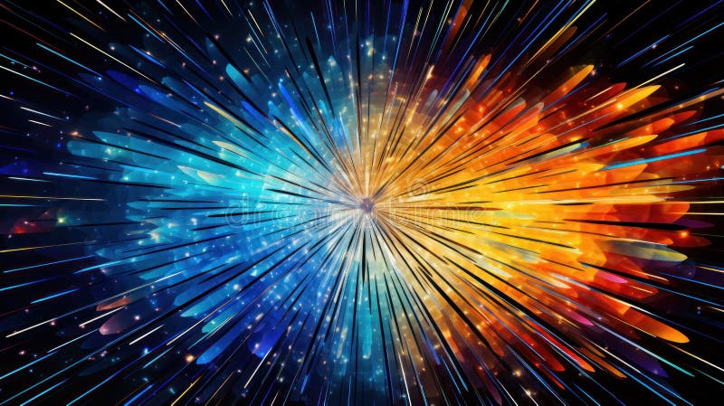 Abstract Explosion Background with Lines and Rays of Light ...