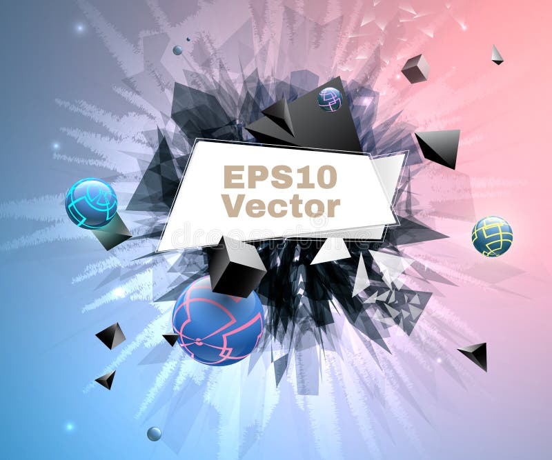 Abstract Explosion with Banner Stock Vector - Illustration of modern ...