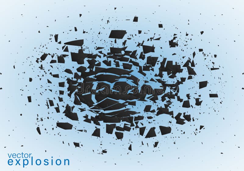Abstract Explosion of Black. Stock Vector - Illustration of broken ...