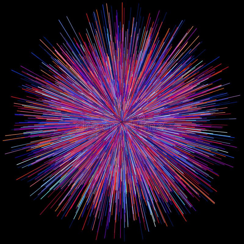 Abstract Explosion Burst of Fireworks Light Stock Illustration ...