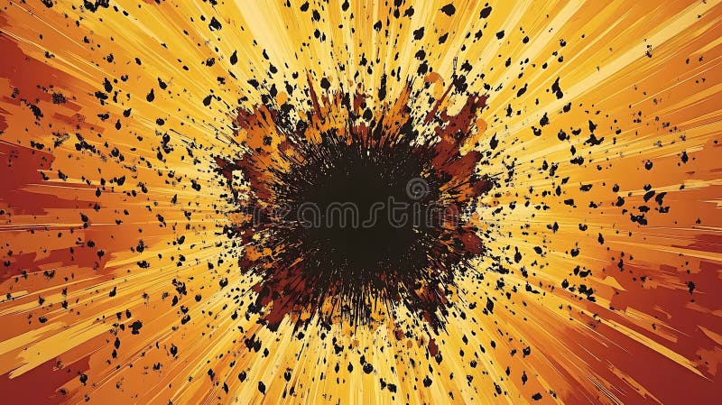 Abstract Explosion Burst: Golden Rays and Black Royalty Free Image ...