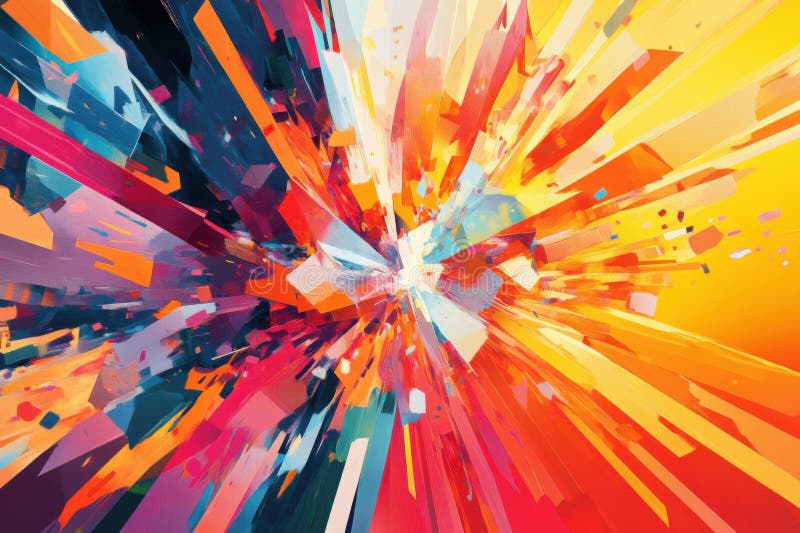 Abstract Explosion of Color, a Digital Art Burst Stock Illustration ...
