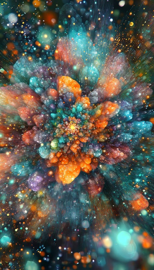 Abstract Explosion of Color a Vibrant Digital Illustration of ...