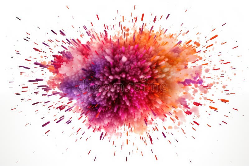 Abstract Explosion of Colored Powder on a White Background. 3d ...