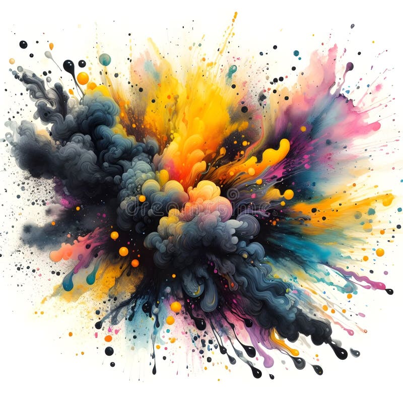 An Abstract Explosion of Colors, Blending Fluid Dynamics and Stock ...