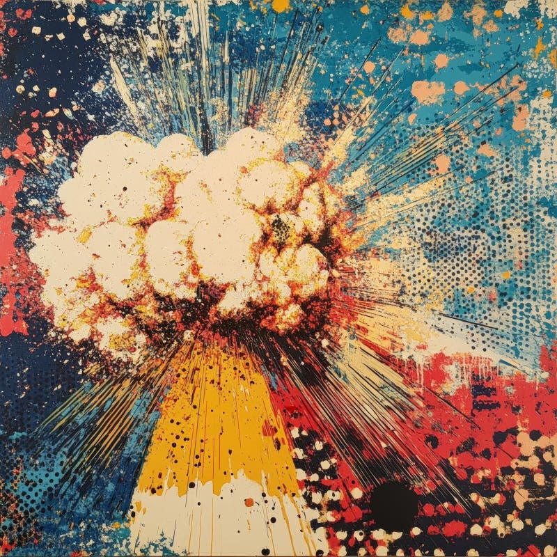 Abstract Explosion of Colors on Canvas Evoking Energy and Dynamism ...