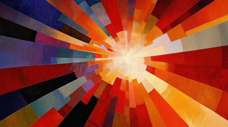 Abstract Explosion of Colors Radiating Outward, Evoking Energy and ...