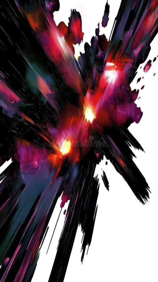 Abstract Explosion of Colors and Shapes, Evoking Energy and Creativity ...