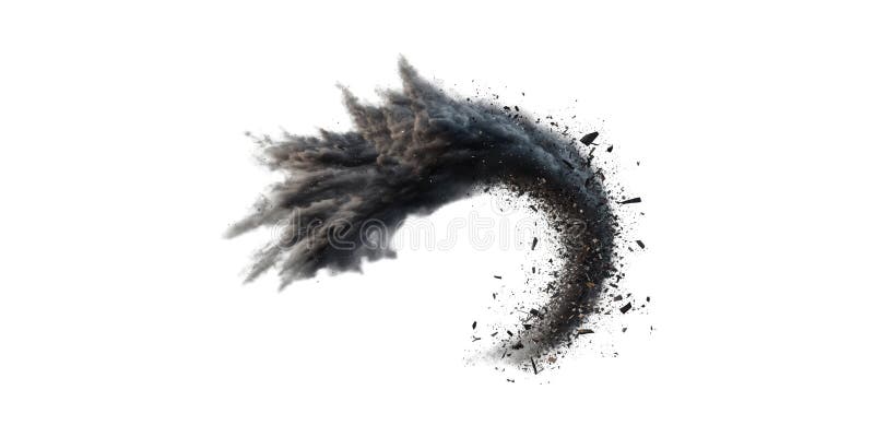 Abstract Explosion of Dark Smoke and Debris. Dynamic Energy and Chaos ...