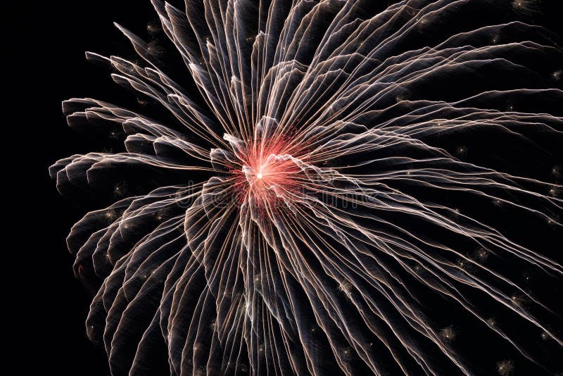 Abstract Explosion of a Fireworks Shell into a Night Aerial Display ...