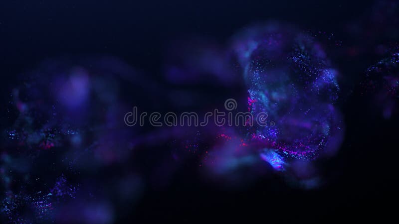 Abstract Explosion of Fluorescent Liquid Iridescent Blue Violet Glowing ...
