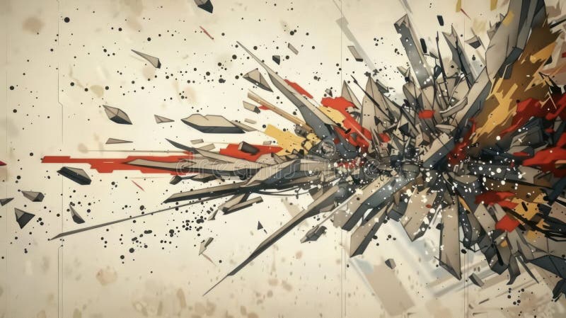 Abstract Explosion of Geometric Shapes and Colors Creating a Dynamic ...
