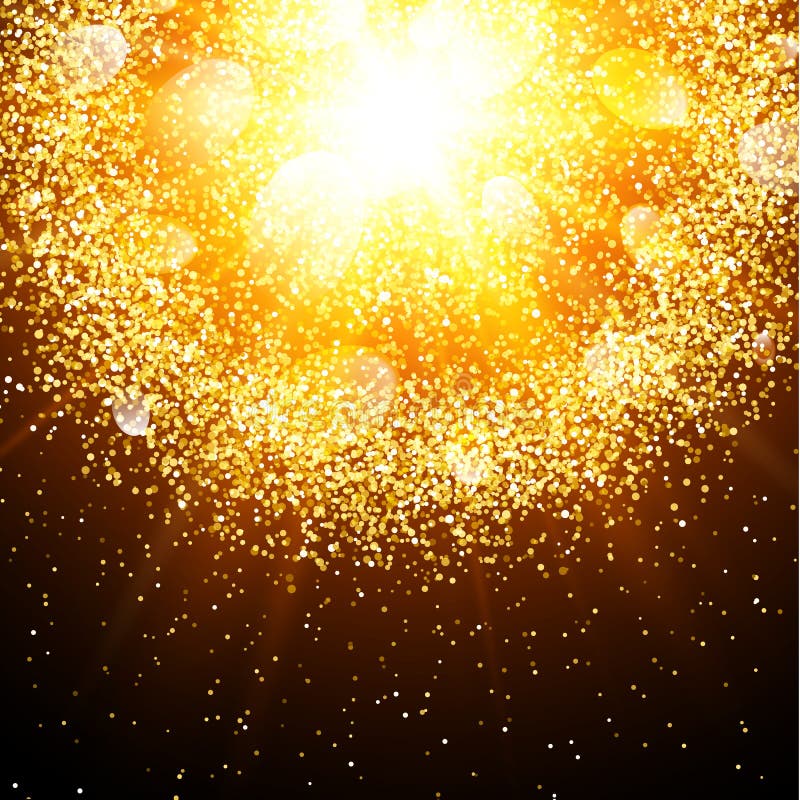Abstract Explosion with Gold Glittering Elements. Stock Vector ...