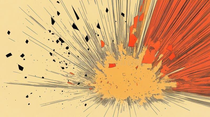Abstract Explosion Graphic with Dynamic Lines and Colors Stock ...