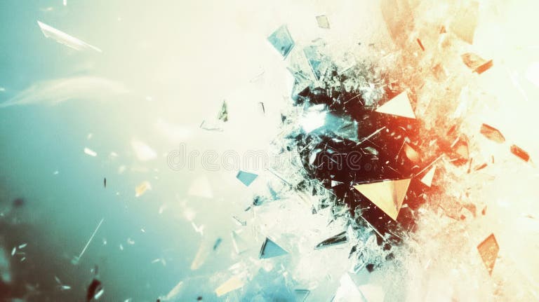 Shattered Glass Explosion: Abstract Artistic Background Stock ...
