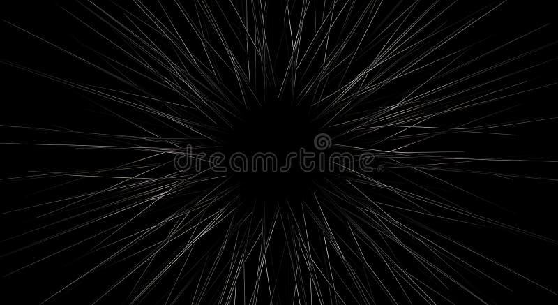 Abstract Explosion with Lines on Black Background Stock Illustration ...