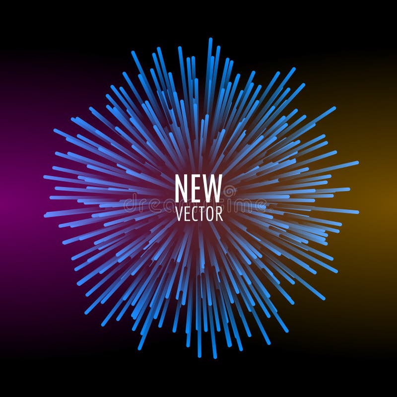 Abstract Explosion Lines Firework Concept. Technology Modern Design ...