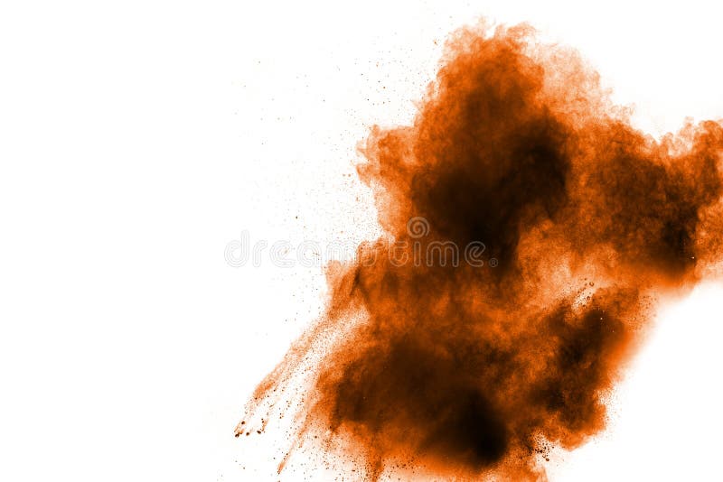 Abstract Explosion of Orange Dust. Abstract Orange Powder Splatter on ...