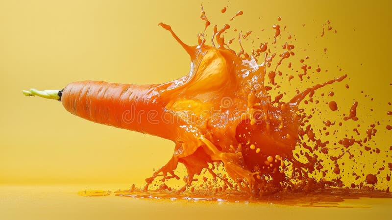 Orange Liquid Exploding into a Vibrant Splash Stock Illustration ...