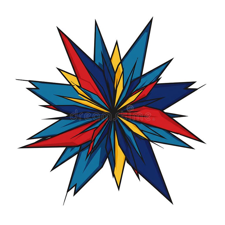 An Abstract Explosion Pattern Featuring Sharp, Jagged Shapes in Vibrant ...