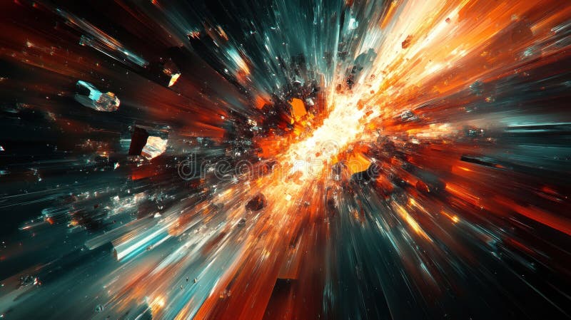 Abstract Explosion with Radiating Lines of Color Stock Illustration ...