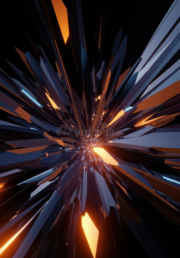 Abstract Explosion Sharp Colorful Shards Creating Dynamic Visual Effect ...