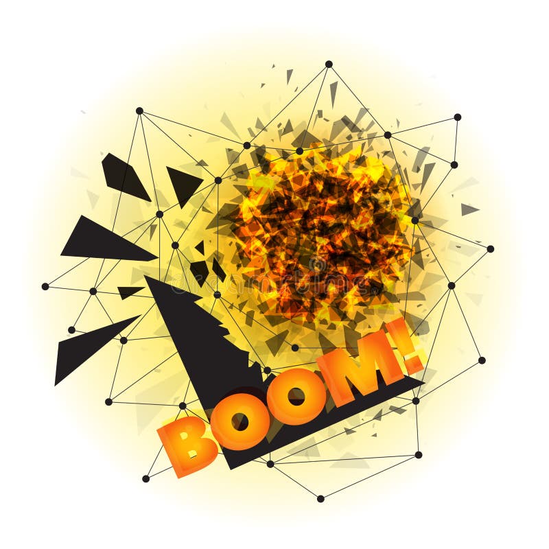 Abstract Explosion with Sharp Debris Stock Vector - Illustration of ...