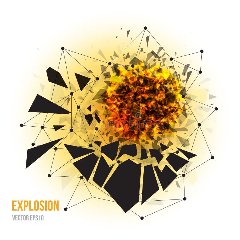 Abstract Explosion with Sharp Debris Stock Vector - Illustration of ...
