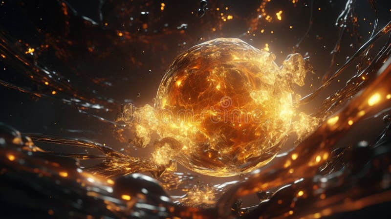 Abstract Explosion in Space with Rocks and Stones Burst in Flame, Sci ...