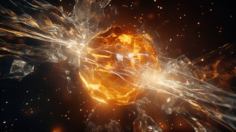 Abstract Explosion in Space with Rocks and Stones Burst in Flame, Sci ...