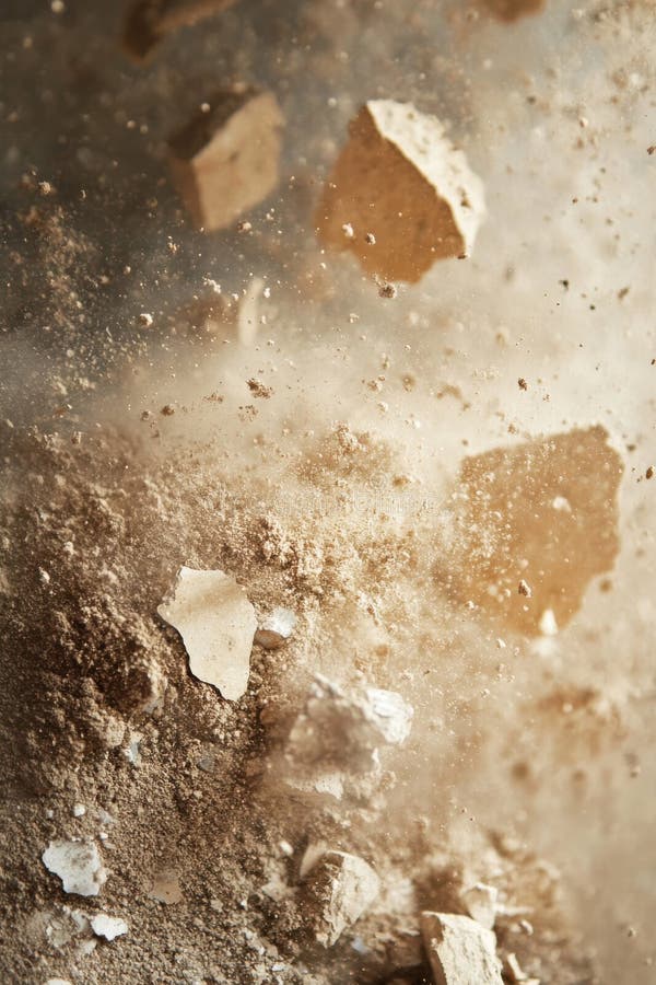 Abstract Explosion of Tan and Brown Dust and Debris Stock Illustration ...