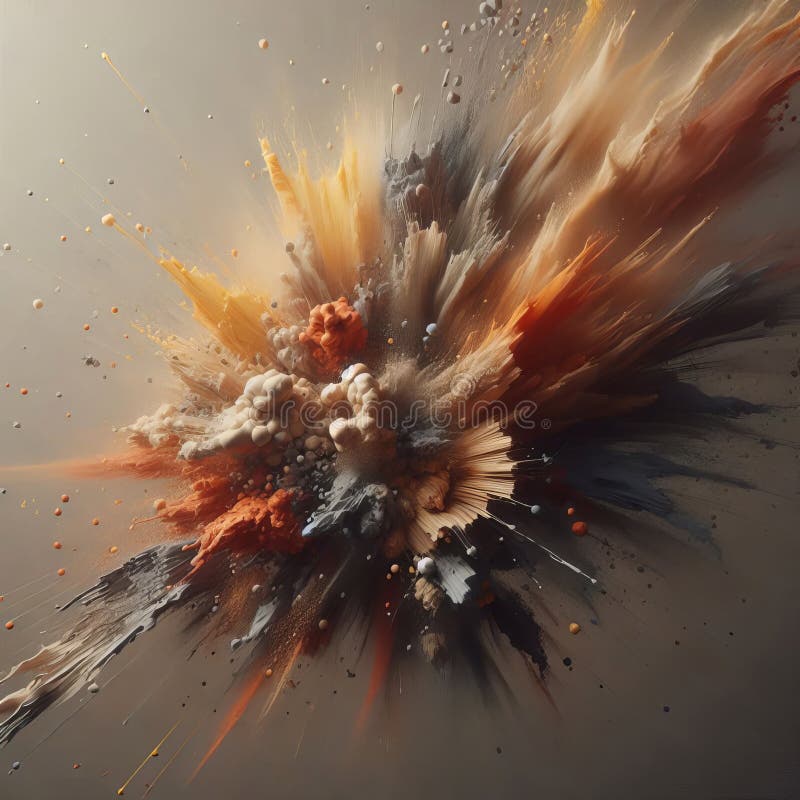 Abstract Explosion of Vibrant Colors and Particles Stock Photo - Image ...