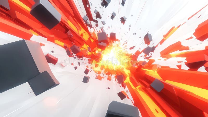 Abstract Explosion of Vibrant Colors and Shapes, Conveying Energy and ...