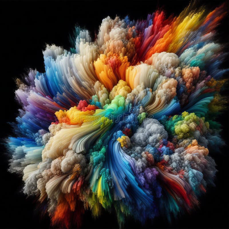 Abstract Explosion of Vibrant Colors and Textures Stock Photo - Image ...