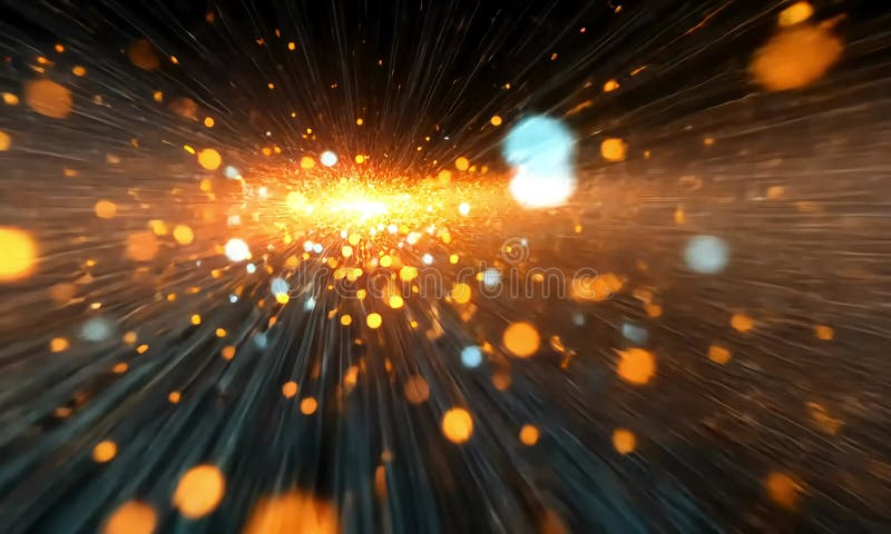 Abstract Explosion of Vibrant Light Streaks and Particles Stock Footage ...