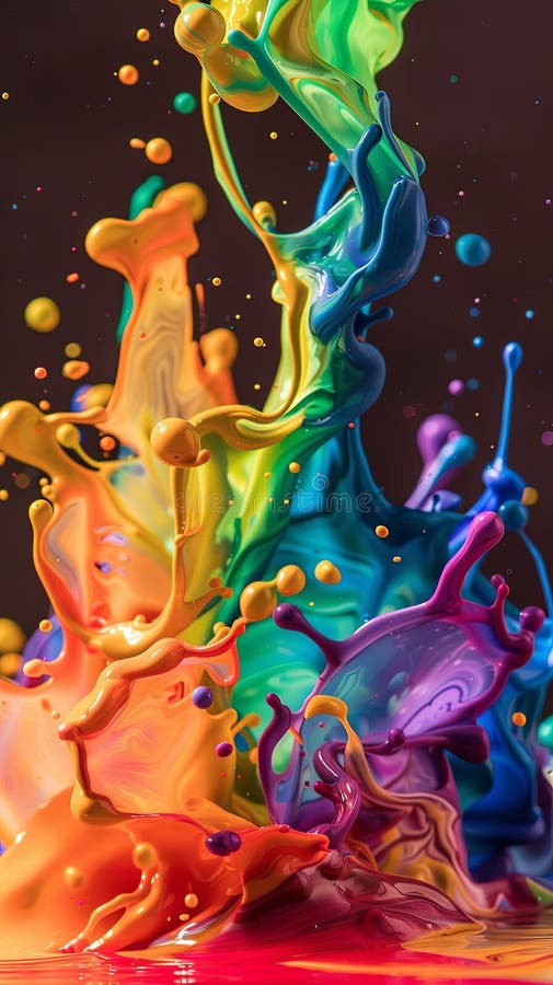 Abstract Expression Vibrant Paint Patterns Colorful Paint Splashing and ...