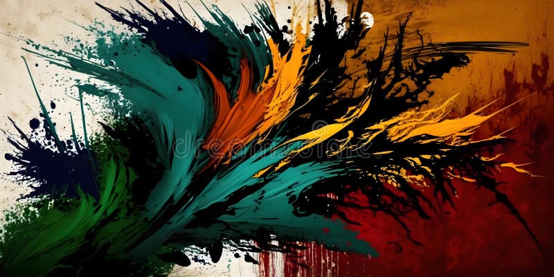 Abstract Expressionism Action Painting Color Field Textur Three Created ...