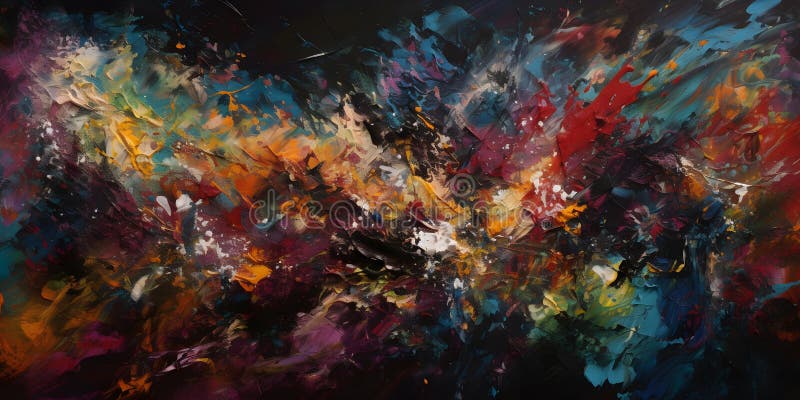 Abstract Expressionism Action Painting Color Field Textur Two Created ...