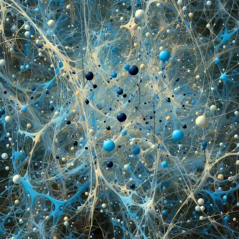 Abstract Expressionism Blue Shades and Patterns Stock Illustration ...