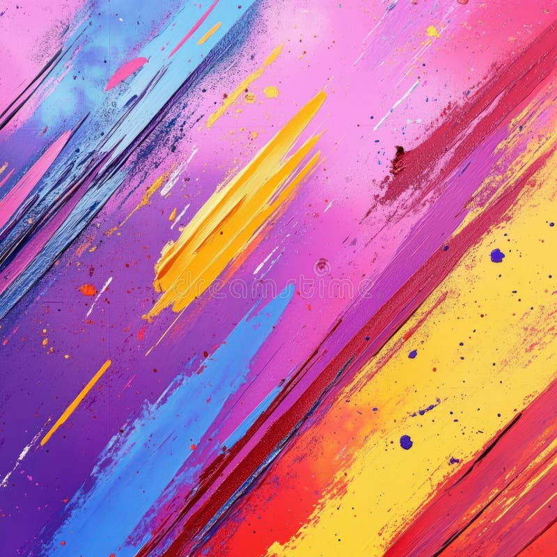 Abstract Expressionism Colorful Diagonal Brush Strokes Texture Painting ...