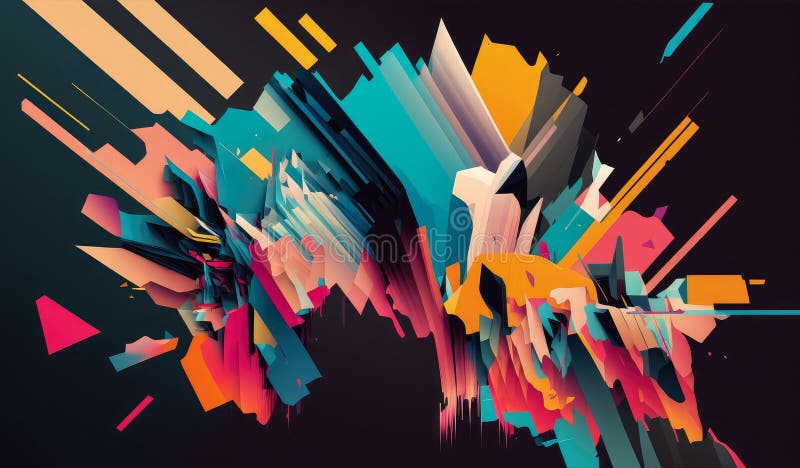 Abstract Expressionism in the Digital Era Glitchy Distorted Forms in ...