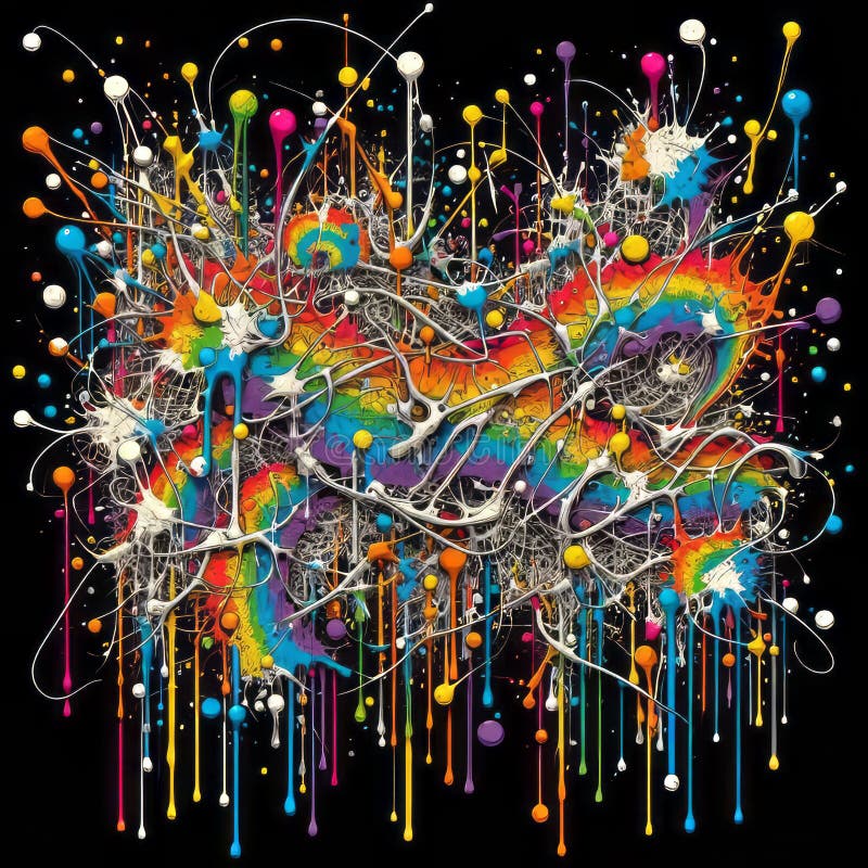 Abstract Expressionism Pride Colors and Patterns Stock Illustration ...