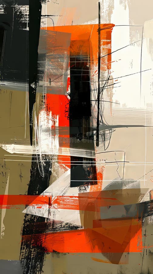 Abstract Expressionism in a Minimalist Style Stock Illustration ...