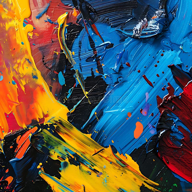 Abstract Expressionism with Oil Painting Effects in AI Art Stock ...