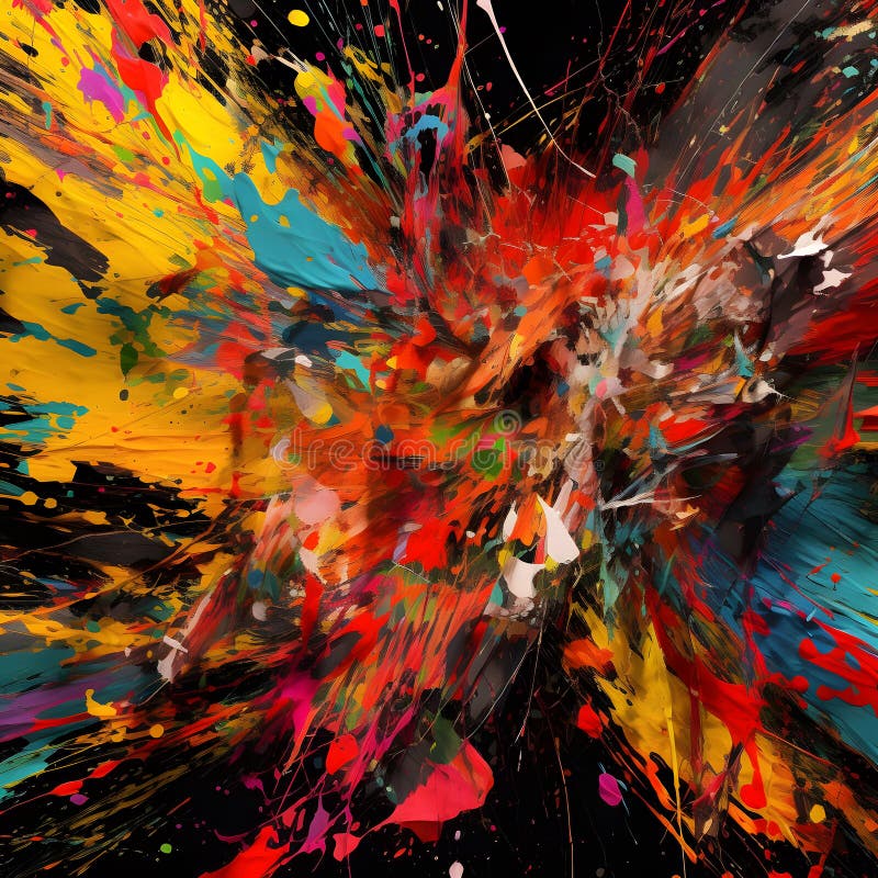 Abstract Expressionism Paint Splatters Textures Colors- Created with ...