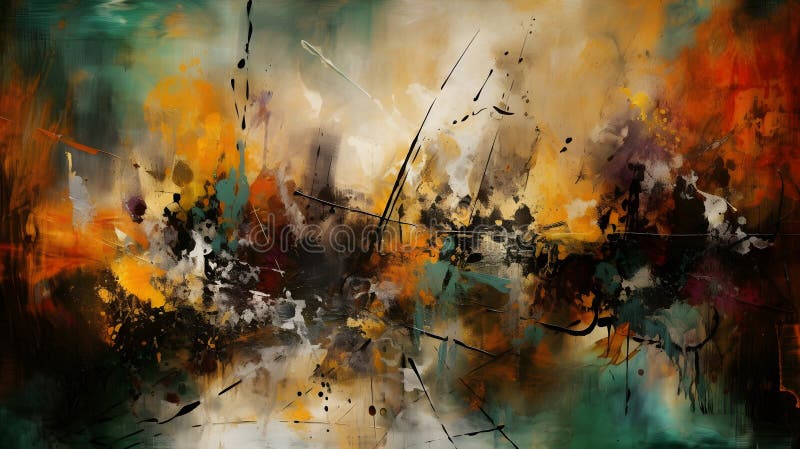Abstract Expressionism Paint Splatters Textures Colors Created with ...