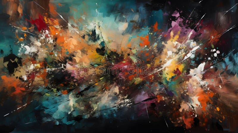 Abstract Expressionism Paint Splatters Textures Colors One Generative ...